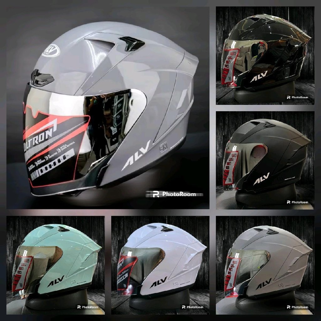 Jual Helm ALV Ultron Solid Visor Silver Helm Half Face Dewasa STONE ...