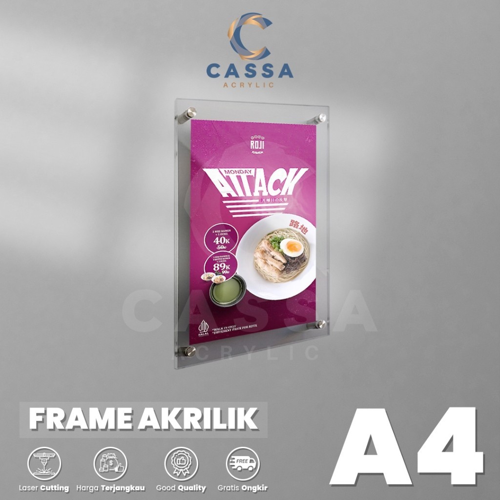 Jual Frame Dinding Akrilik A4 / Frame Akrilik Dinding Frame Display ...