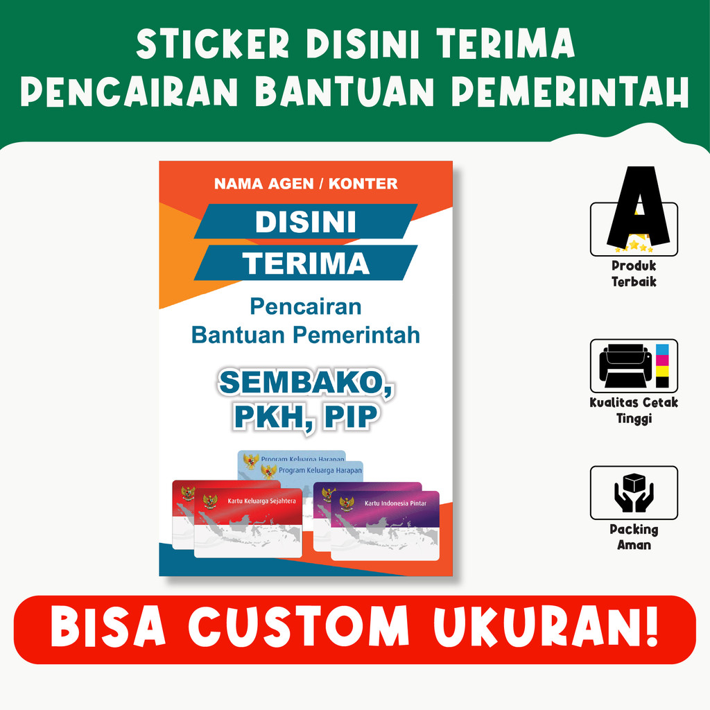 Jual Sticker Disini Terima Pencairan Bantuan Pemerintah – PKH, PIP ...