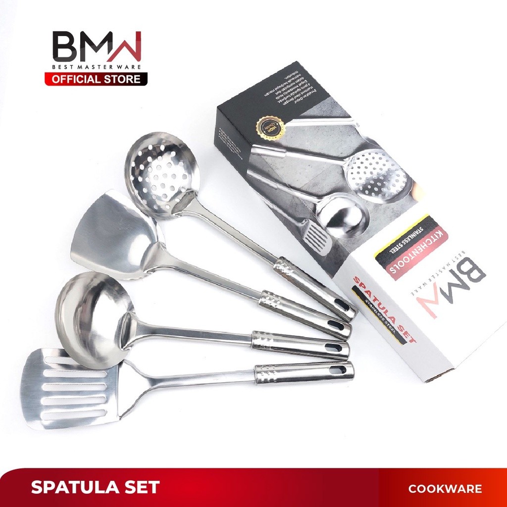 Jual BMW Kitchen Ware - Spatula Stainless Steel Sodet Set Isi 4 Pcs ...