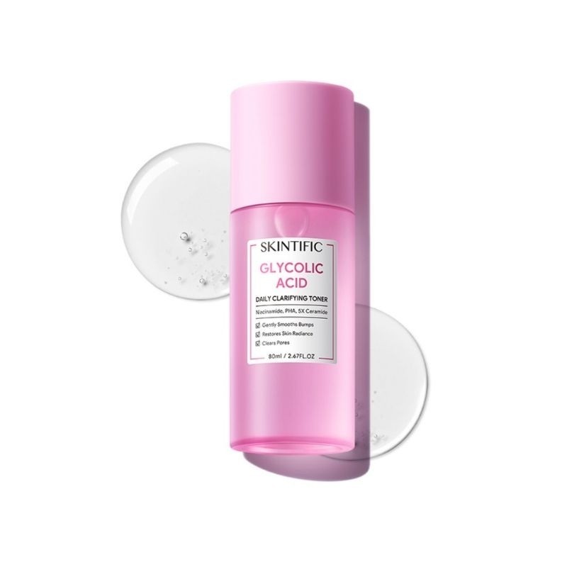 Jual SKINTIFIC Glycolic Acid Daily Clarifying Toner 80ml toner pink ...