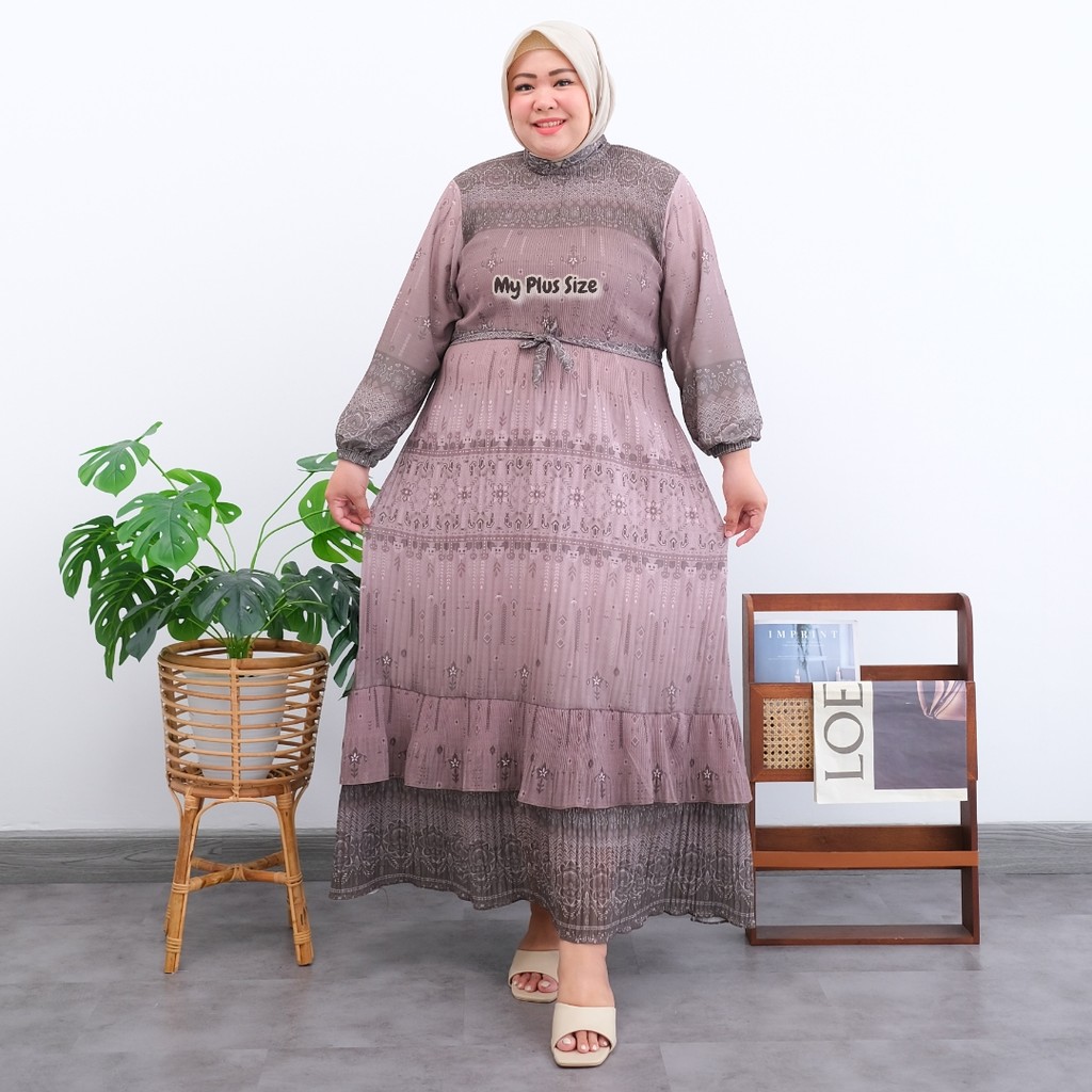 Jual Gamis Ceruty Etnic Plisket Wanita Jumbo 3936, 3938, 3908, 3910 ...