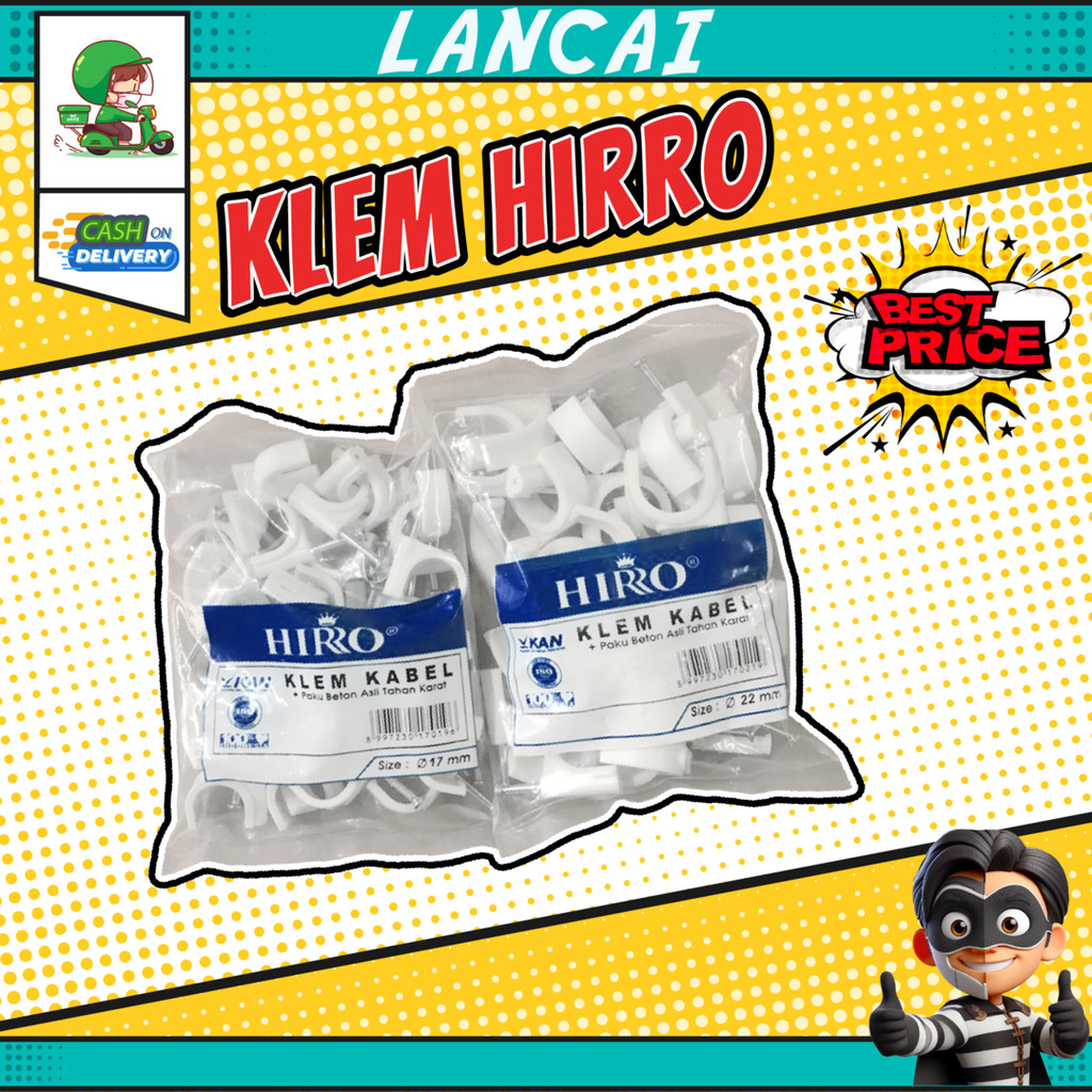 Jual Hiro Klem Pipa Listrik 17 - 20 mm - Hirro Klem Paku Beton per Pack | Shopee Indonesia