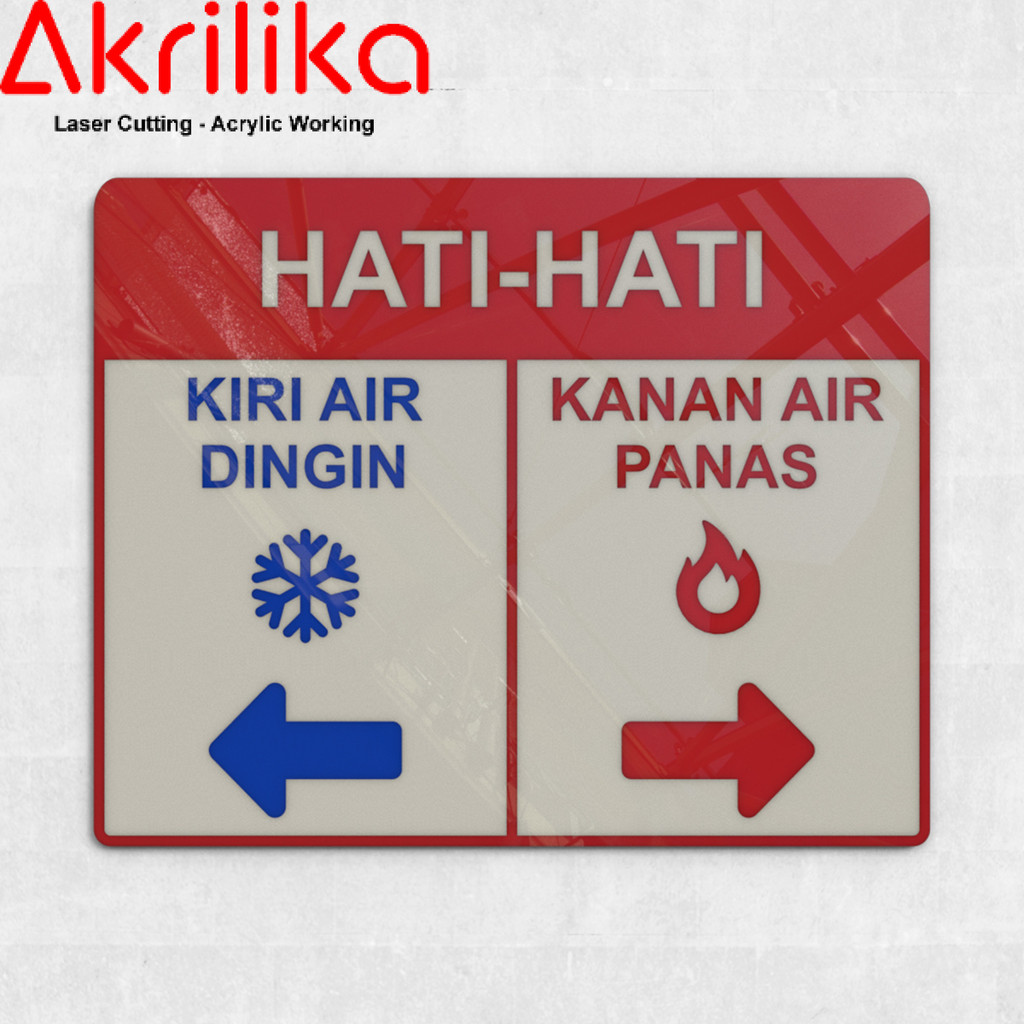Jual AKRILIK SIGN/SIGNAGE "PETUNJUK KRAN WATER HEATER BELOK KIRI KANAN ...