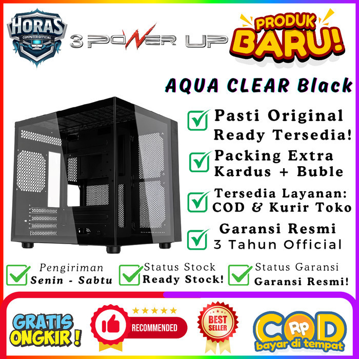 Jual 3 Power UP RAPTOR AQUA CLEAR USB 3.0 Micro ATX + 3 FAN RGB ...