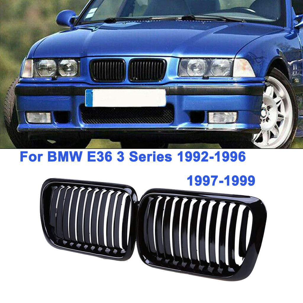 Jual Gloss Black E36 Grille ABS Front Replacement Hood Kidney Grill For ...