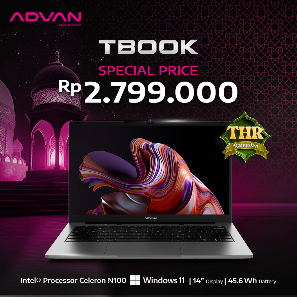 Jual [ THR RAMADHAN ] ADVAN Laptop TBook Celeron N100 Intel N100 4Gb ...