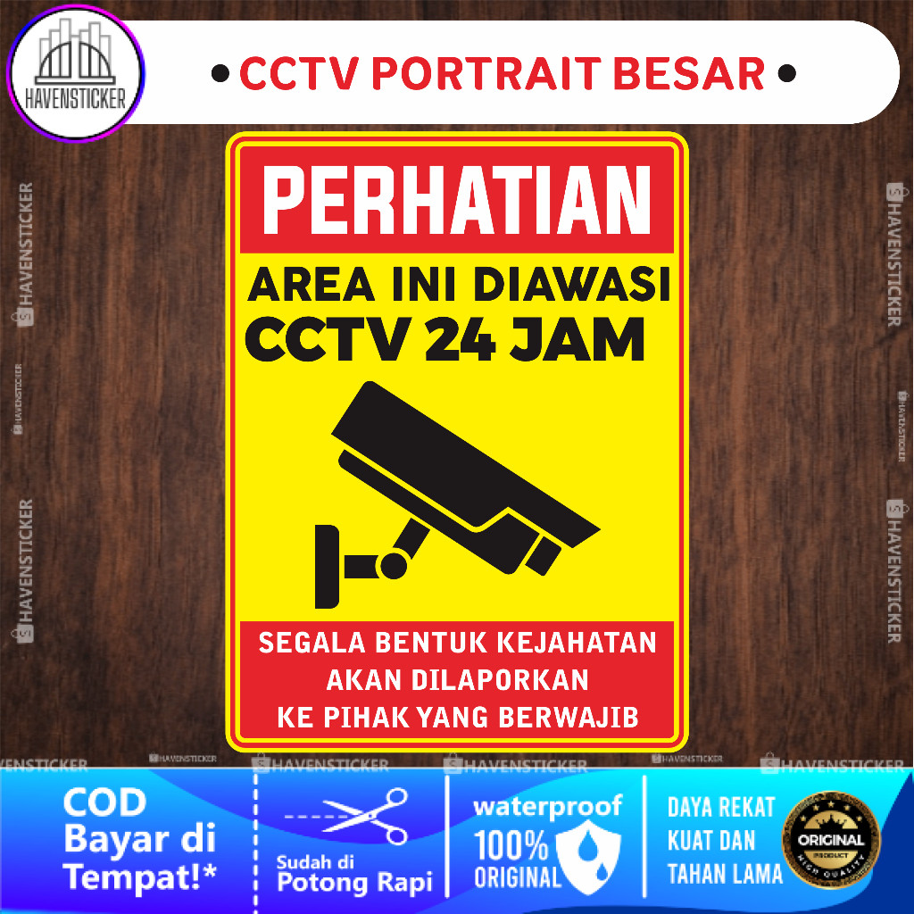 Jual Stiker Cctv Portrait Besar Laminasi Kilat | Shopee Indonesia