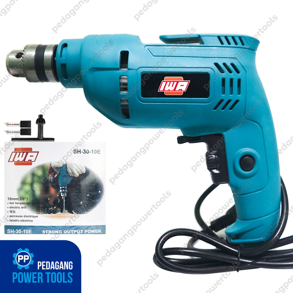 Jual IWA Mesin Bor Listrik Tangan 10mm Besi Kayu Obeng Electric Drill Murah | Shopee Indonesia