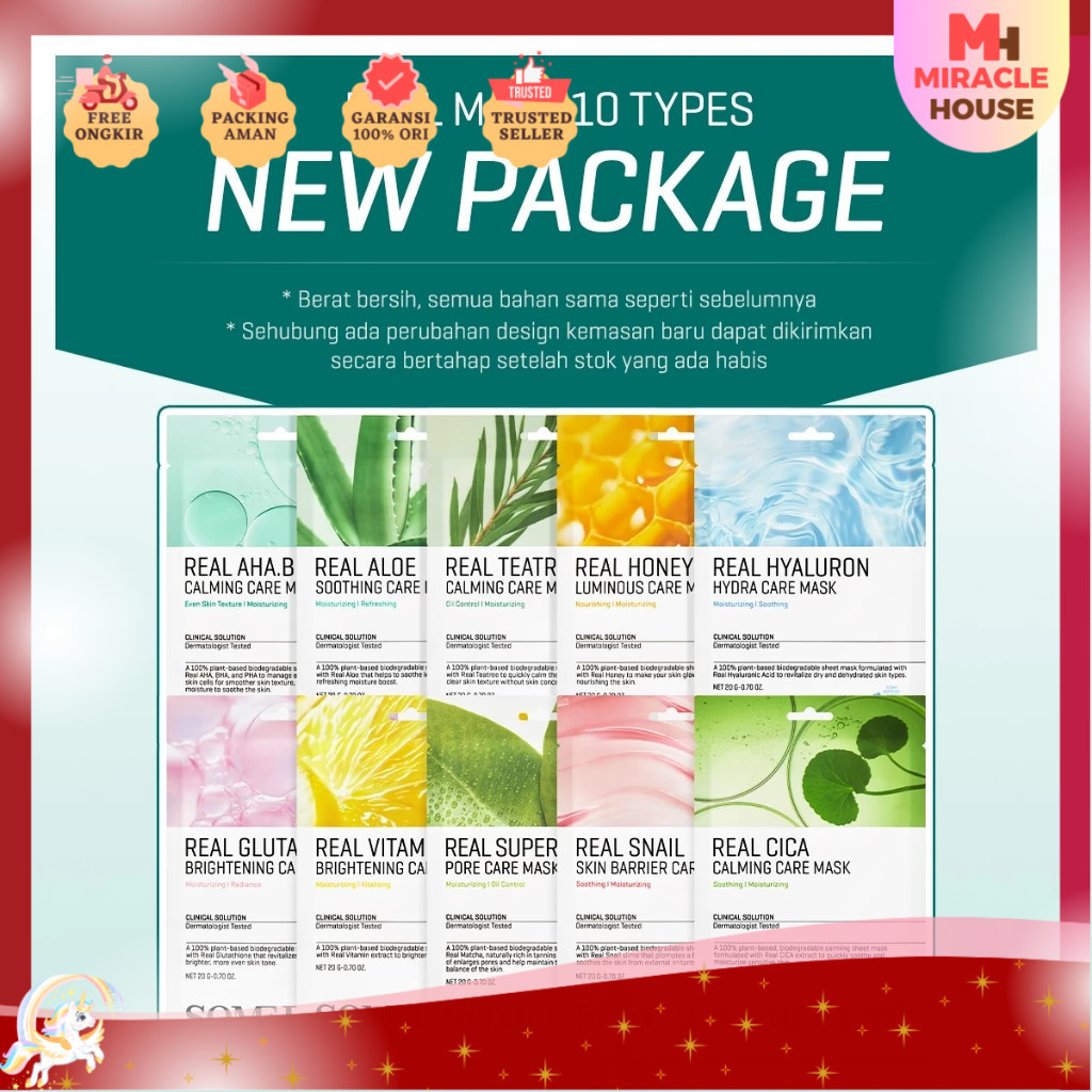 Jual SOME BY MI Real Care Sheet Mask 20g somebymi masker wajah ...
