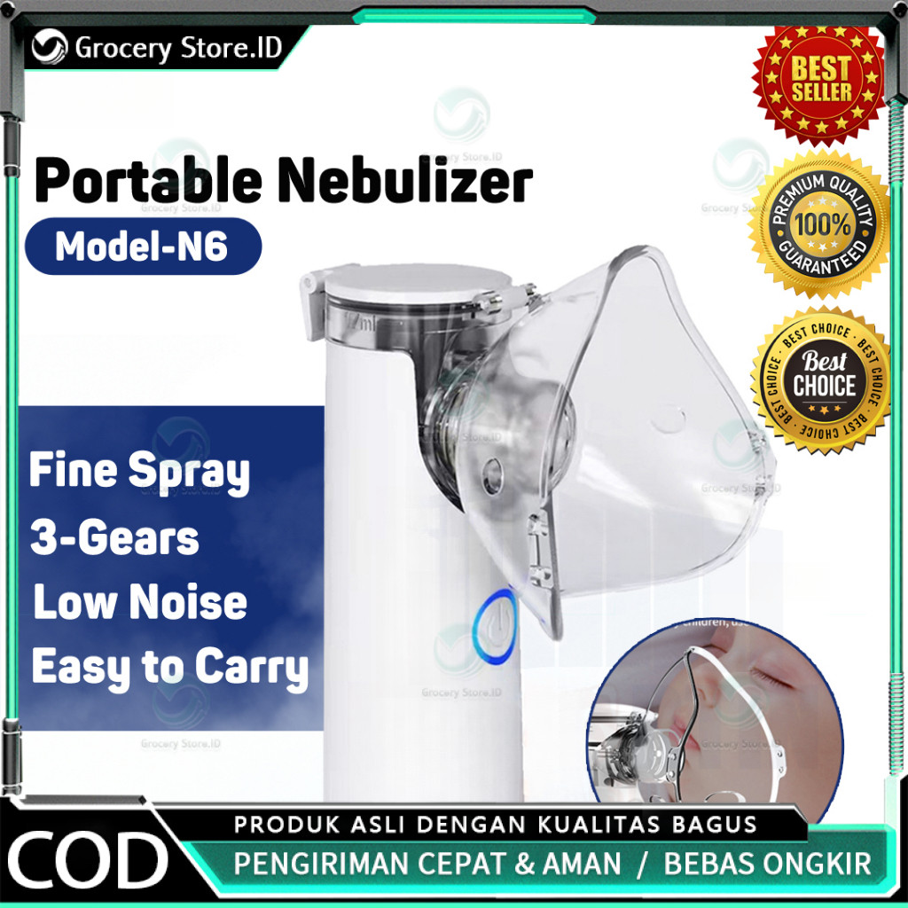 Jual Nebulizer Portable Mesh Alat Uap Bantu Pernafasan Asma Inhalasi/ Portable Mesh Nebulizer ...