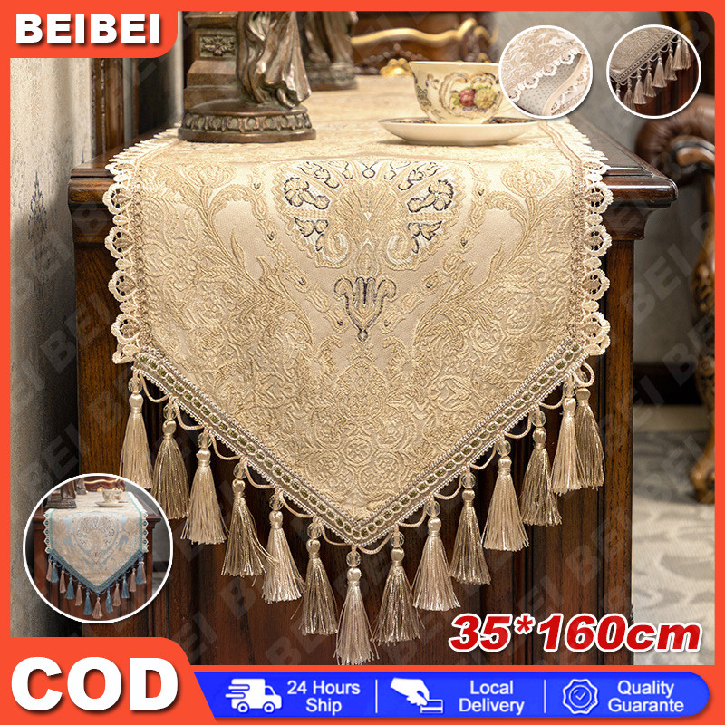 Jual COD Tamu Table Runner Kerajinan Kelas Berat Bendera Meja Eropa ...