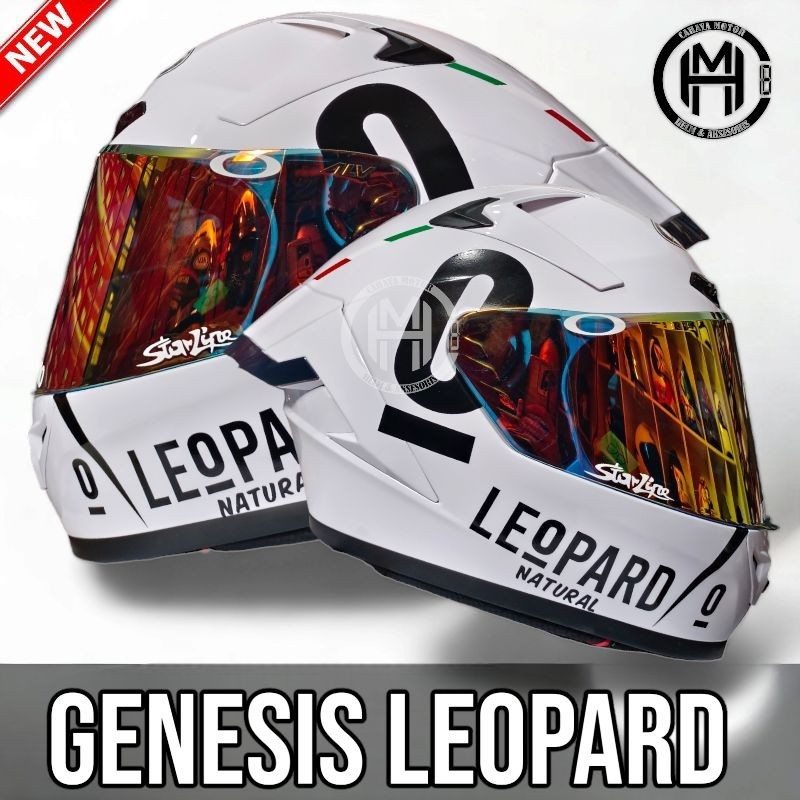 Jual HELM ALV GENESIS PUTIH PAKET GANTENG LEOPARD|FULL FACE | Shopee ...
