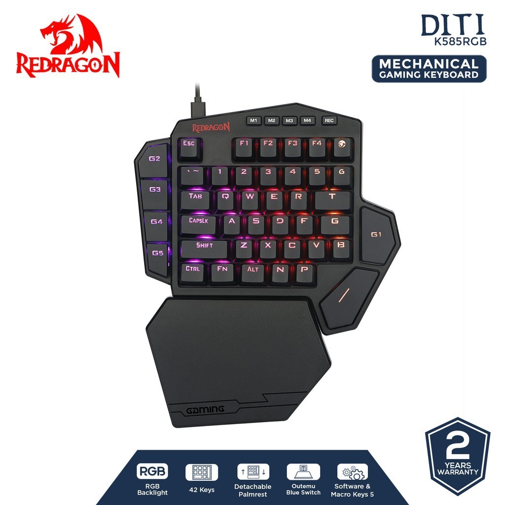 Jual Redragon K585RGB Mini Mechanical Gaming Keypad & USB Hub RGB DITI ...