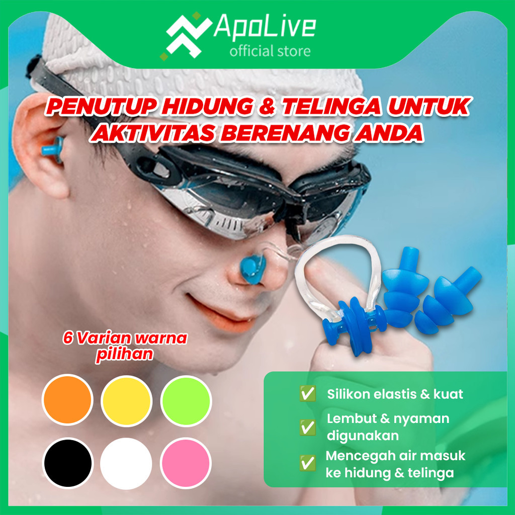Jual Nose Clip & Earplug untuk Berenang Perlengkapan Renang Klip ...