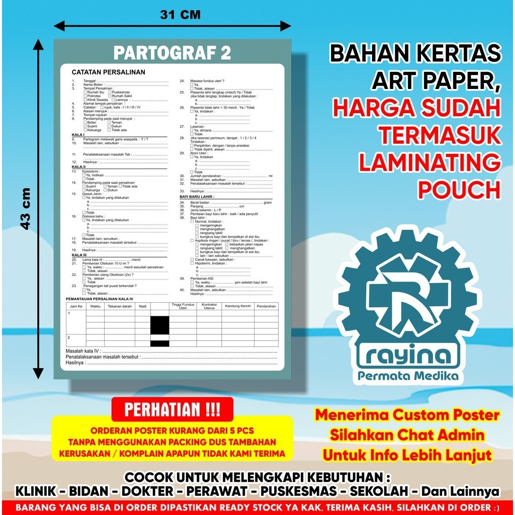 Jual Poster Partograf 2 | Shopee Indonesia