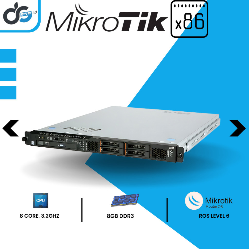 Jual Mikrotik x86 8core ROS Level 6 Basic Server IBM 1U | Shopee Indonesia