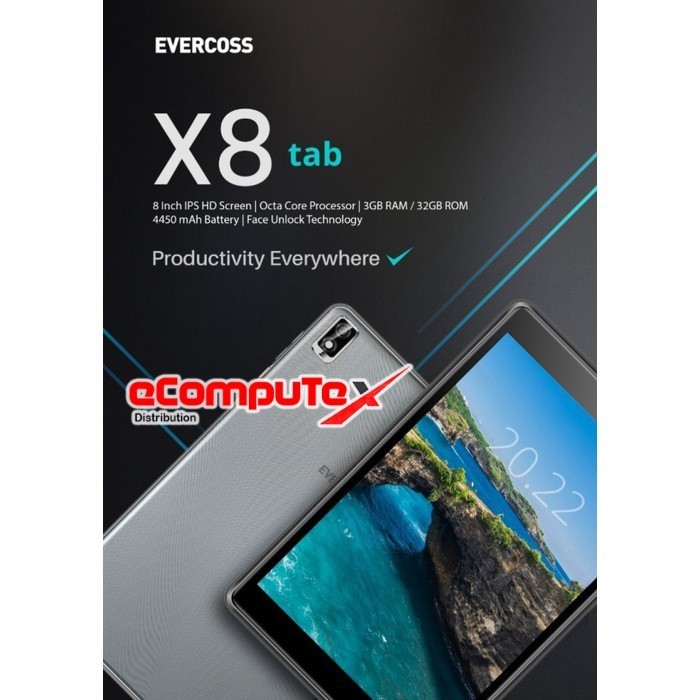 Jual TABLET EVERCOSS E TAB X8 - 4G LTE 3/32GB 13MP/8MP - TKDN RESMI ...