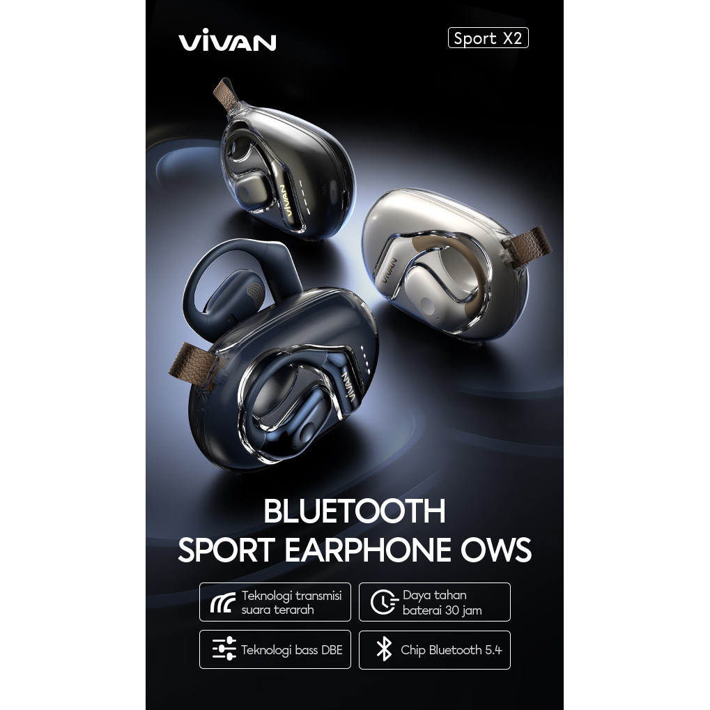 Jual VIVAN SPORT X2 OPEN EAR COMFORT EARBUDS POWERFUL AUDIO 4MICS ENC ...