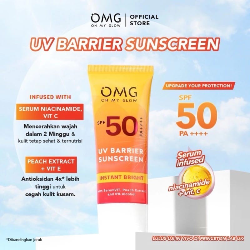 Jual OMG UV BARRIER SUNSCREEN SPF 50 PA++++ 25ML | Shopee Indonesia