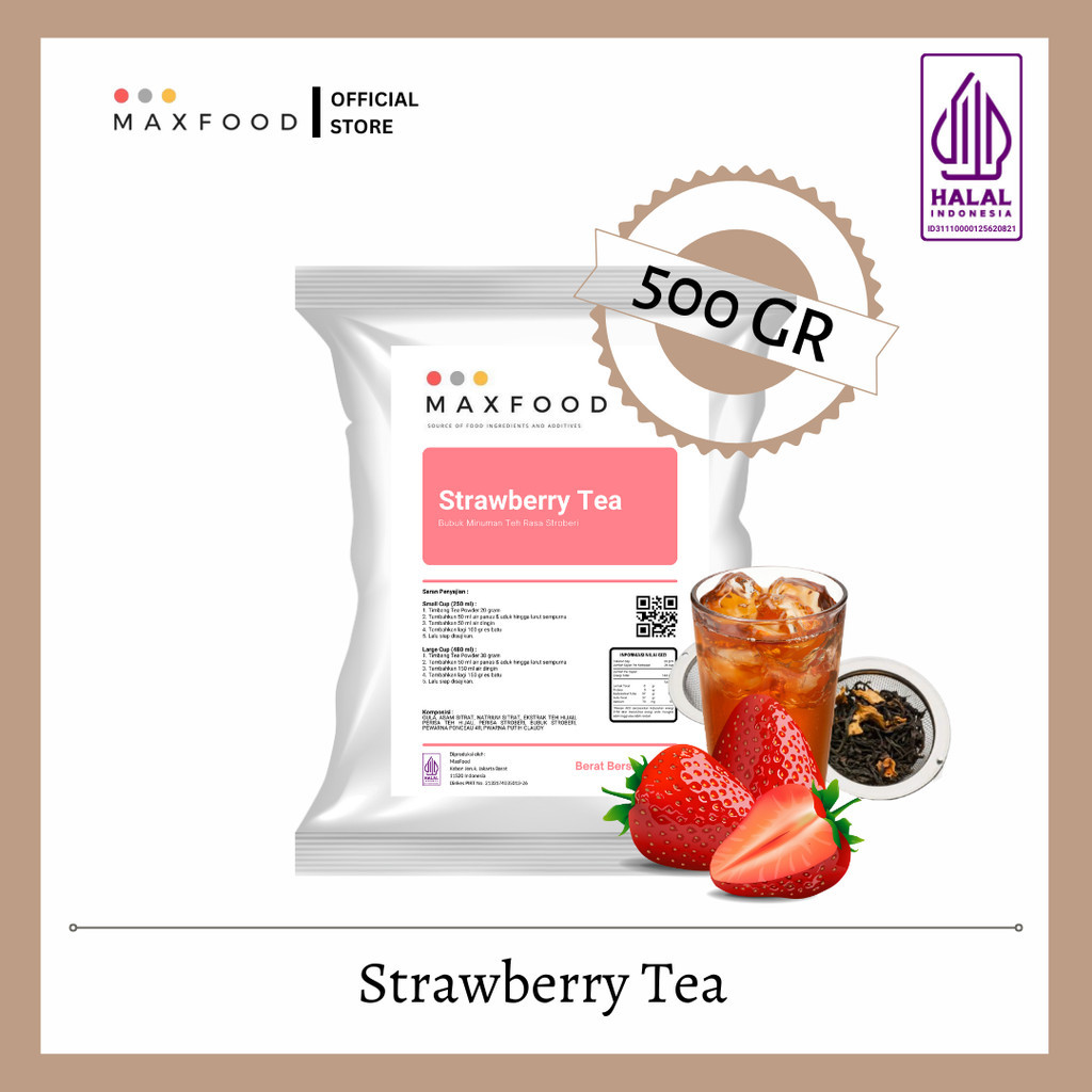 Jual Strawberry Tea / Bubuk Minuman Rasa Teh Strawberry 500 GR | Shopee ...