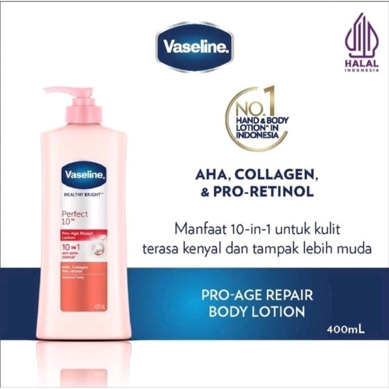Jual Vaseline Perfect 10 Pro Age Repair Lotion - 400ml | Shopee Indonesia