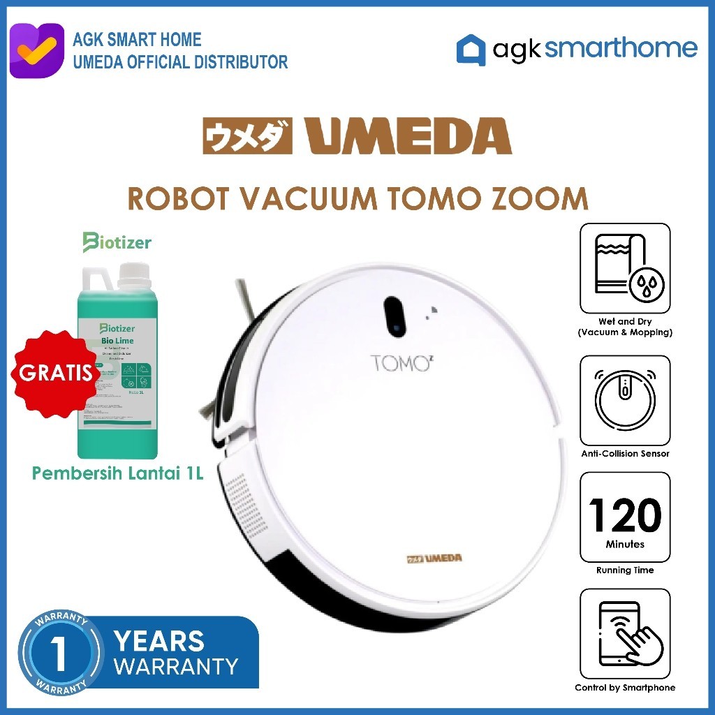 Jual Vacuum Cleaner Robot Umeda - Umeda Tomo Zoom | Shopee Indonesia