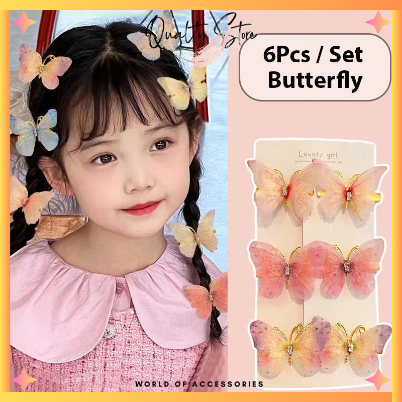 Jual QS - JEPITAN RAMBUT ANAK SET 6PCS MODEL KUPU KUPU KOREAN STYLE ...