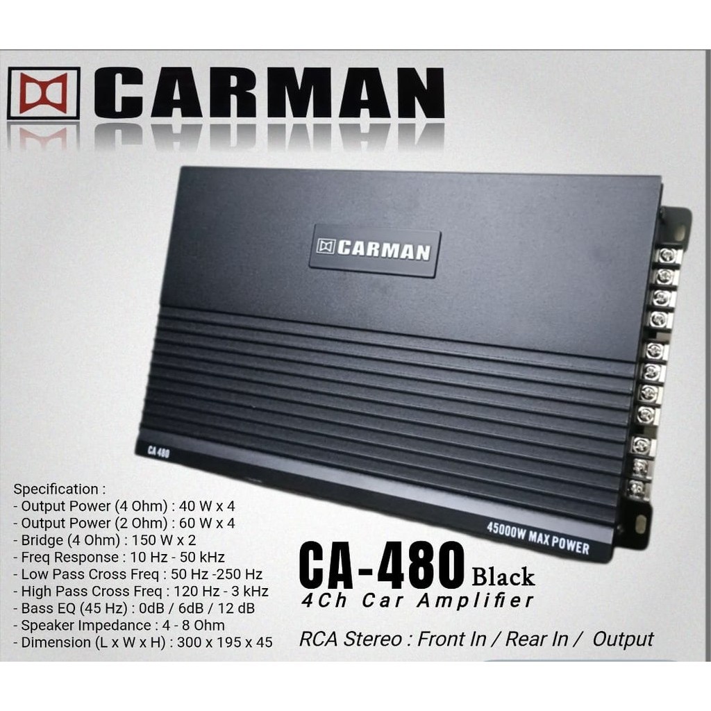Jual Grosir Power CARMAN CA-480 Mosfet 4 Chanel amplifier CARMAN 480 45000 watt | Shopee Indonesia