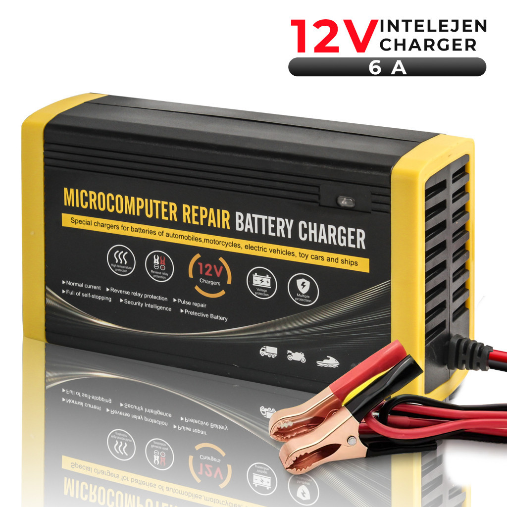 Jual Charger Aki Mobil Motor 12V 6A Intelejen Charger Pulse Portable ...