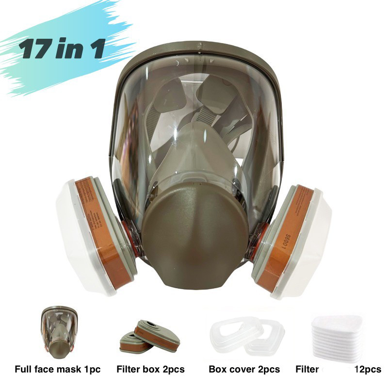 Jual 6800 Full Face Gas Mask with Formaldehyde Anti-Fog 17in1 Suit ...