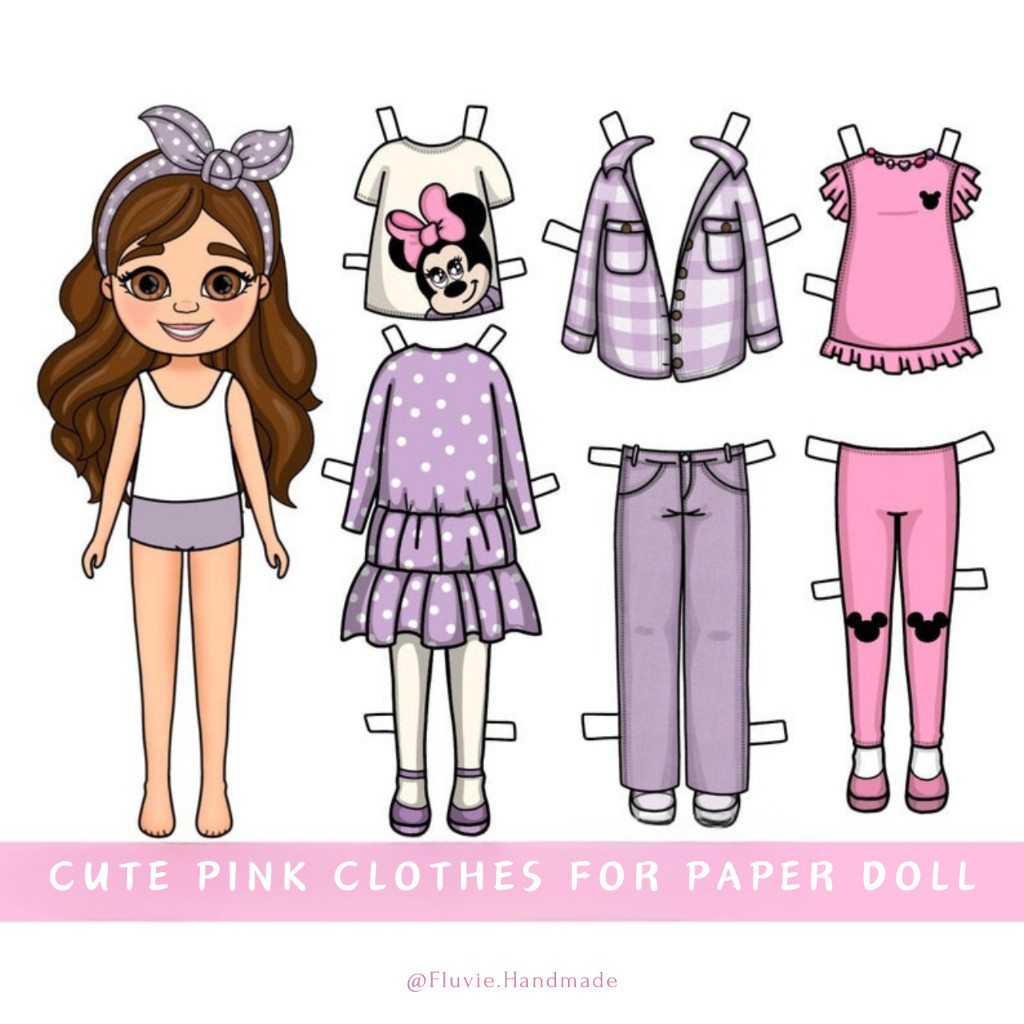 Jual Cute Pink Clothes For Paper Dolls DIY Activities for Kids | Mainan ...