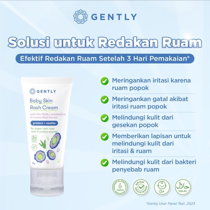 Jual Gently Baby Rash Cream 50 gr | Krim Pereda Ruam Popok pada Bayi ...