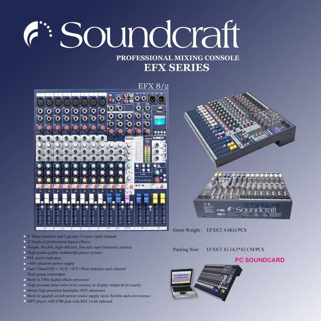 Jual MIXER AUDIO SOUNDCRAFT EFX8/2 EFX 8/2 8 CHANNEL | Shopee Indonesia