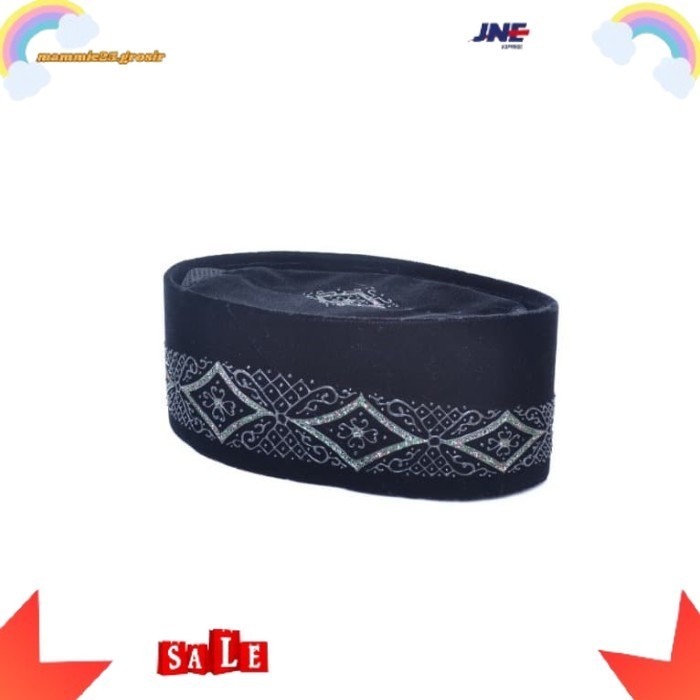 Jual PROMO!!-Kopyah Songkok Peci Hitam Lukis Premium Ramli Motif Black ...
