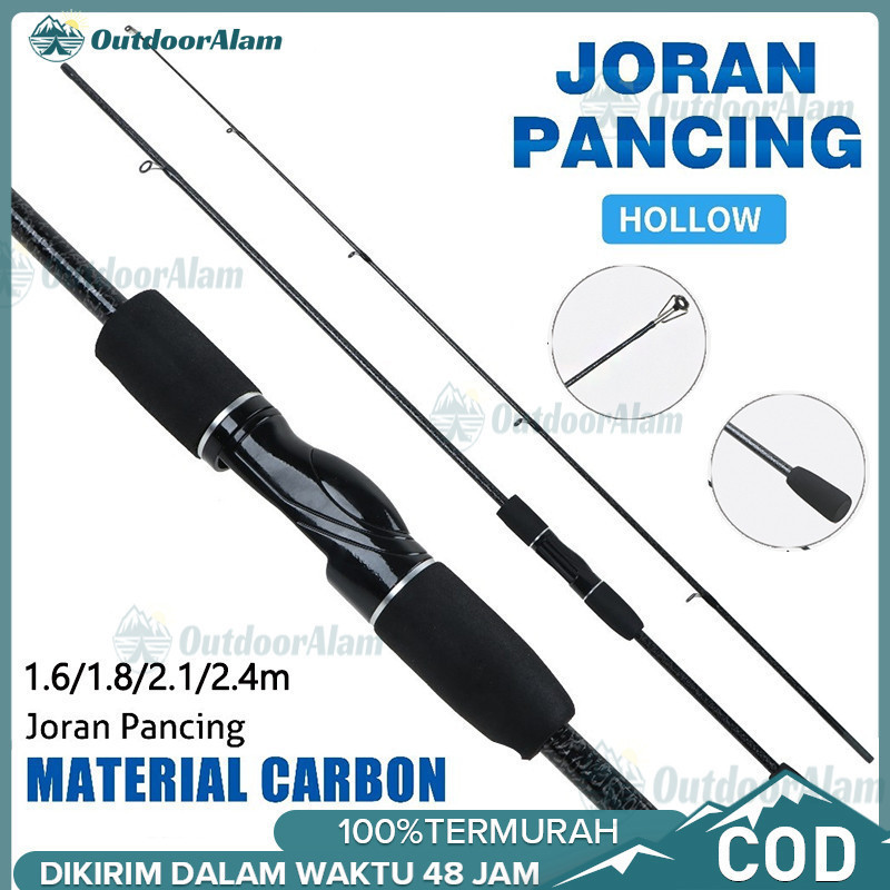 Jual Joran Pancing Carbon Fiber Fishing Rod Pancing pancingan set lengkap joran tegek 2 Bagian ...