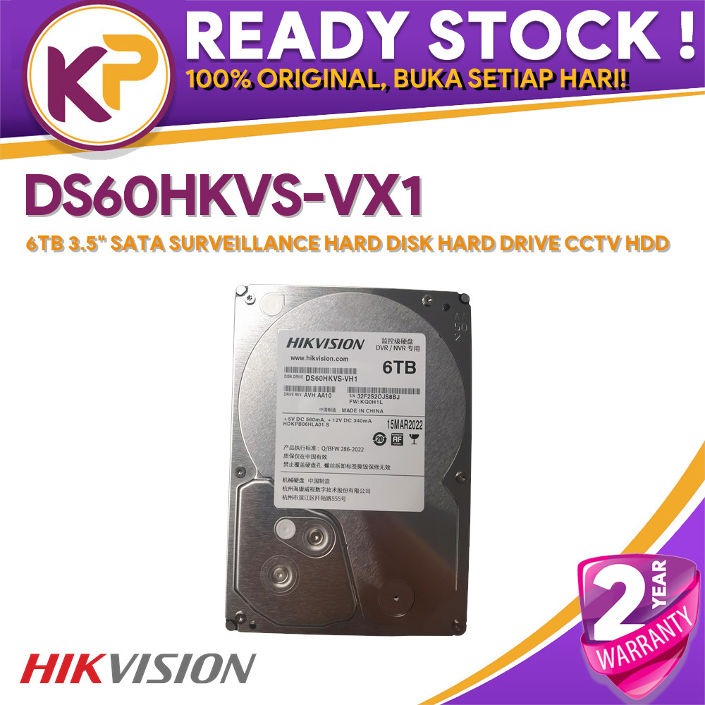 Jual HIKVISION DS60HKVS-VX1 6TB 3.5" SATA SURVEILLANCE HARD DISK HARD ...