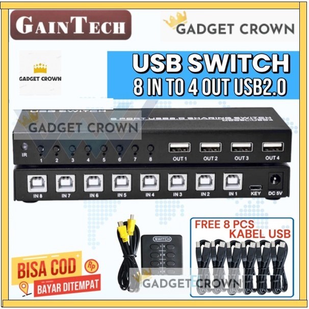 Jual GAINTECH USB 2.0 SHARING SWITCH BOX PRINTER KVM 2 IN 2 OUT / 2 IN ...