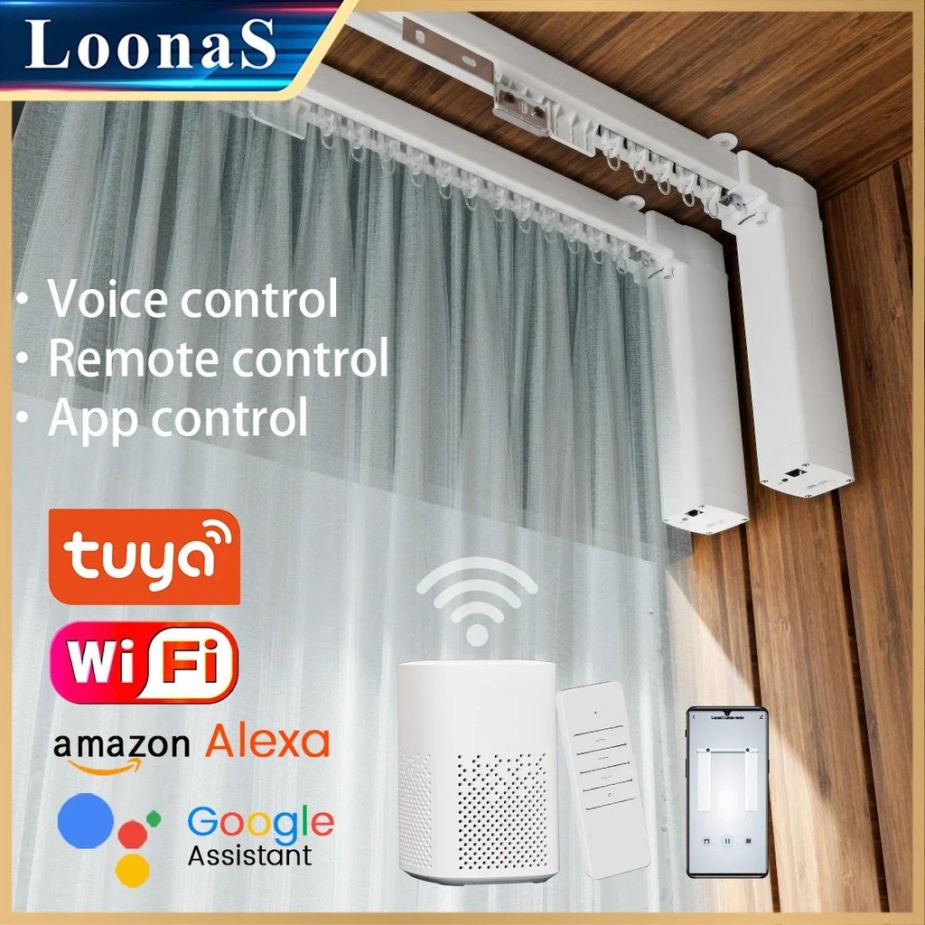 Jual Smart Curtains Electric Automatic Curtain Drive Rod Motor System ...