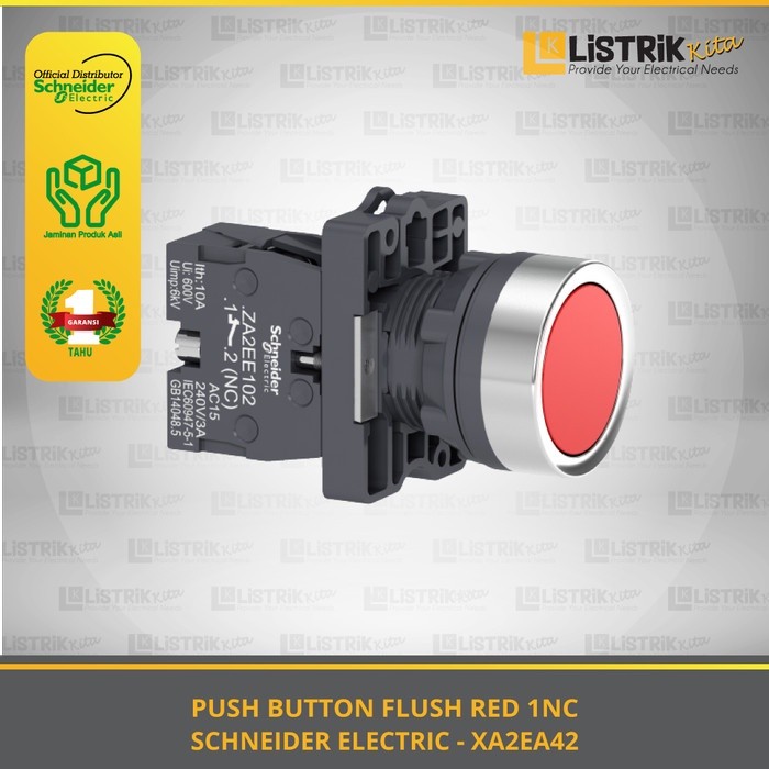 Jual SCHNEIDER PUSH BUTTON FLUSH RED 1NC - XA2EA42 | Shopee Indonesia