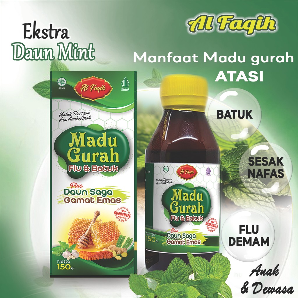 Jual madu batuk AL FAQIH gurah batuk flu / madu gurah plus saga dan ...