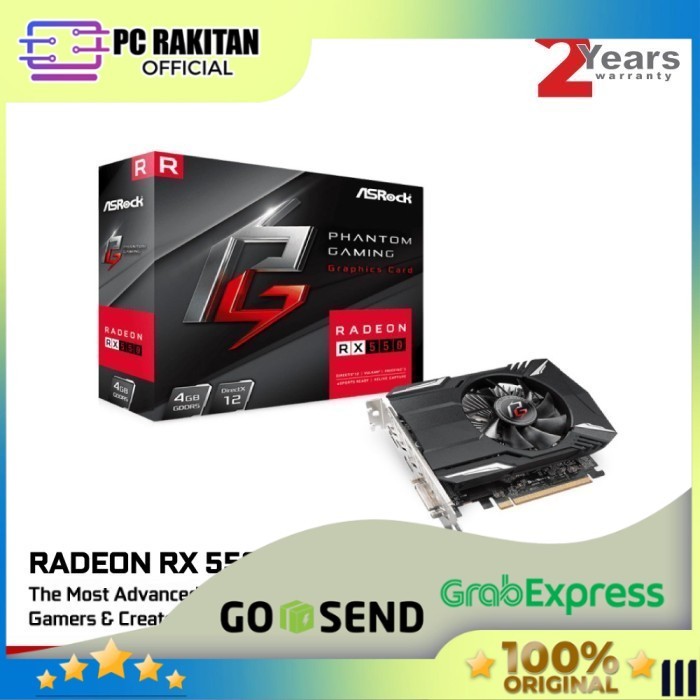 Jual ASROCK VGA AMD RADEON RX 550 PHANTOM GAMING 4GB GDDR5 2Y | Shopee ...