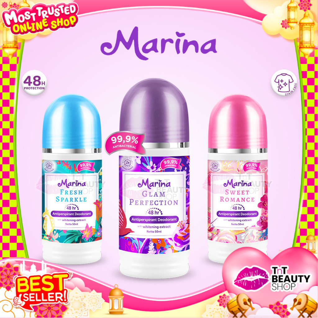 Jual Marina Anti Perspirant Deodorant 50ml - Fresh - Glam - Sweet | TnT ...