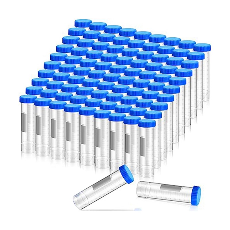 Jual 100 Count 50Ml Centrifuge Tubes With Screw Caps Test Tubes Lids ...