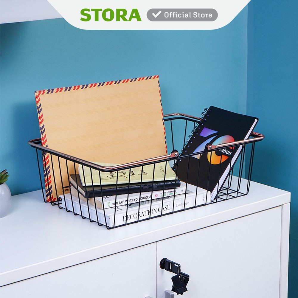 Jual Stora 44X32X15 cm Keranjang Penyimpanan Dengan Handle - Hitam ...