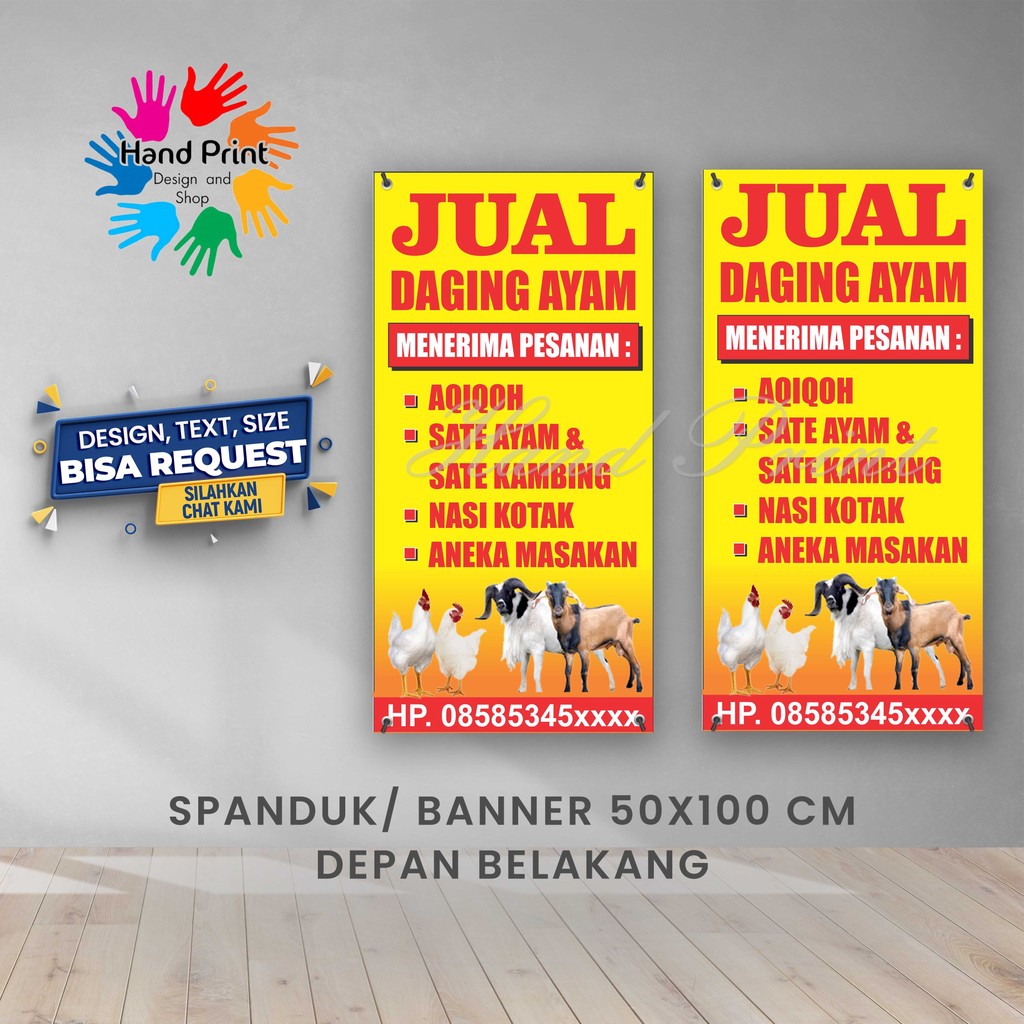 Jual Spanduk Banner Jual Daging Ayam Gratis Memesan Desain Sepasang ...
