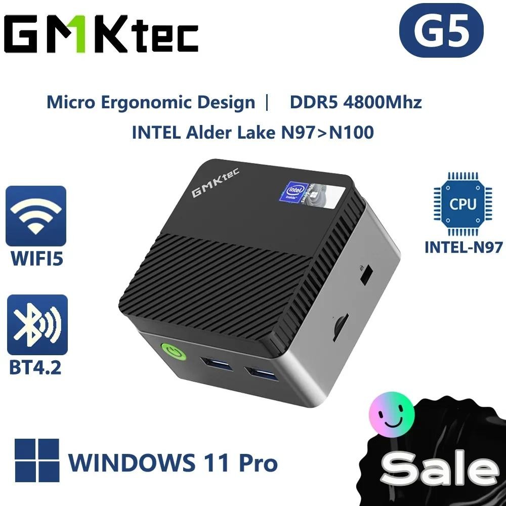 Jual GMKtec G5 n97 mini pc Intel 12th N97 Windows 11 Pro Desktop DDR5 4800MT/s M.2 2242 SATA ...