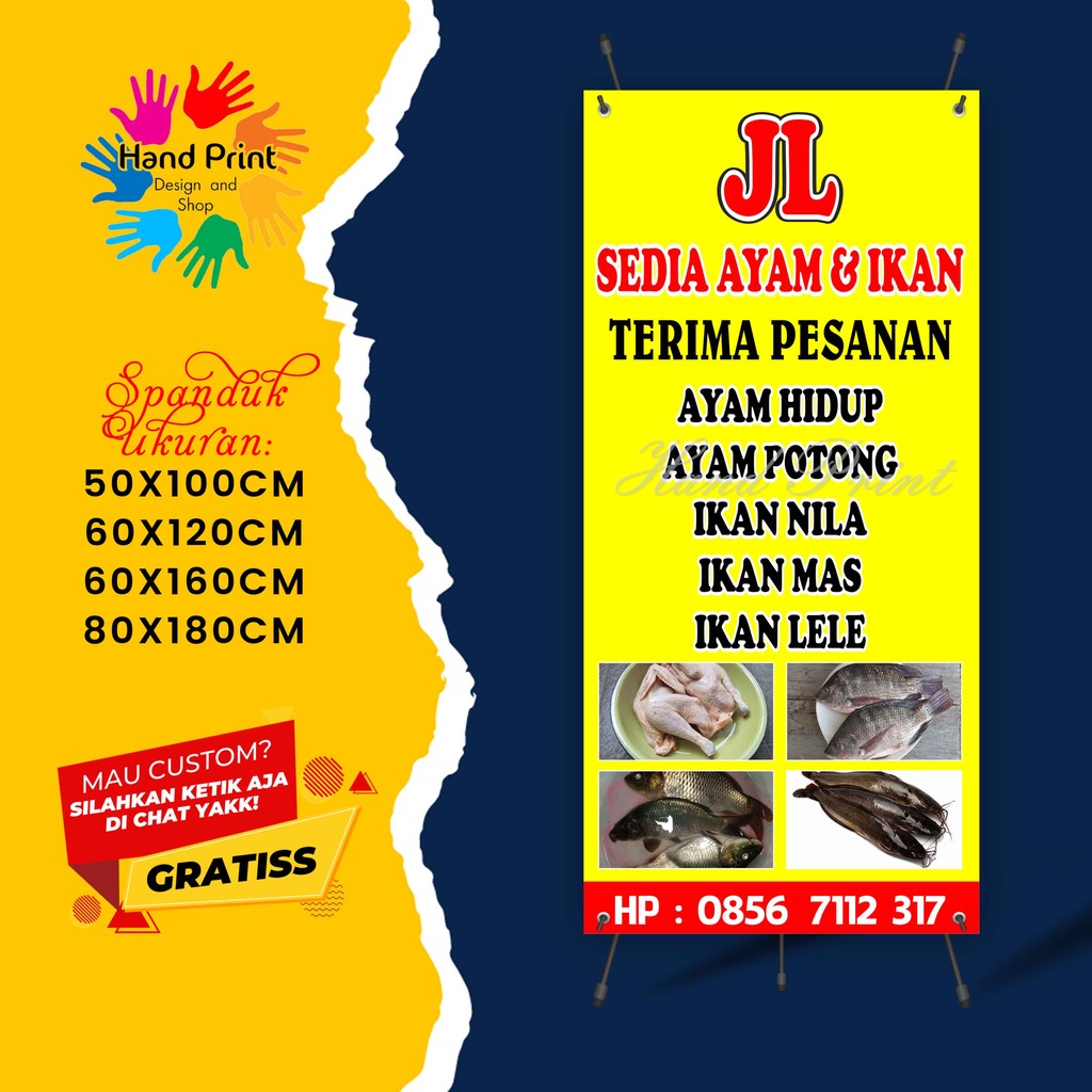 Jual Cetak Spanduk Banner Jual Ayam Sayur Dan Ikan Segar MMT Spanduk ...