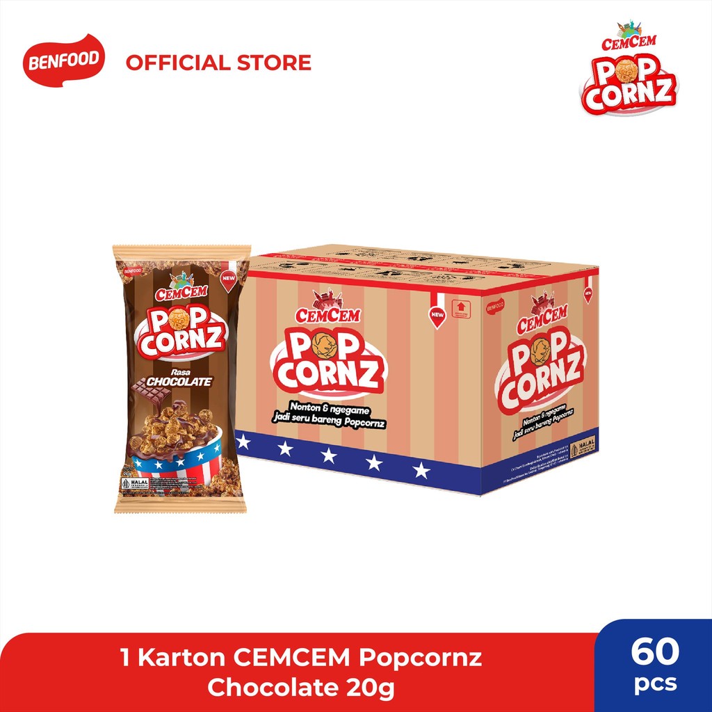 Jual Cemcem Popcornz Chocolate Carton 6x10x20g | Shopee Indonesia