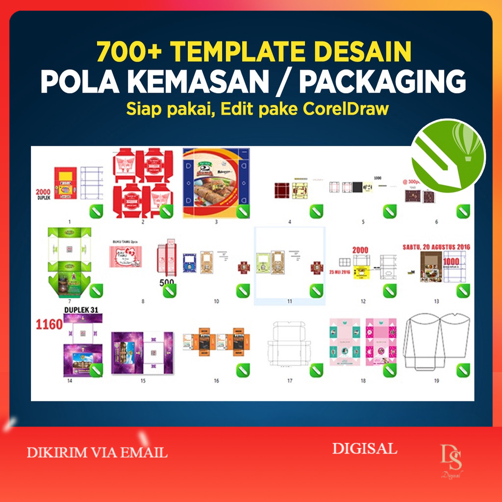Jual 700+ Template Desain Pola Kemasan Produk Format CDR | Shopee Indonesia
